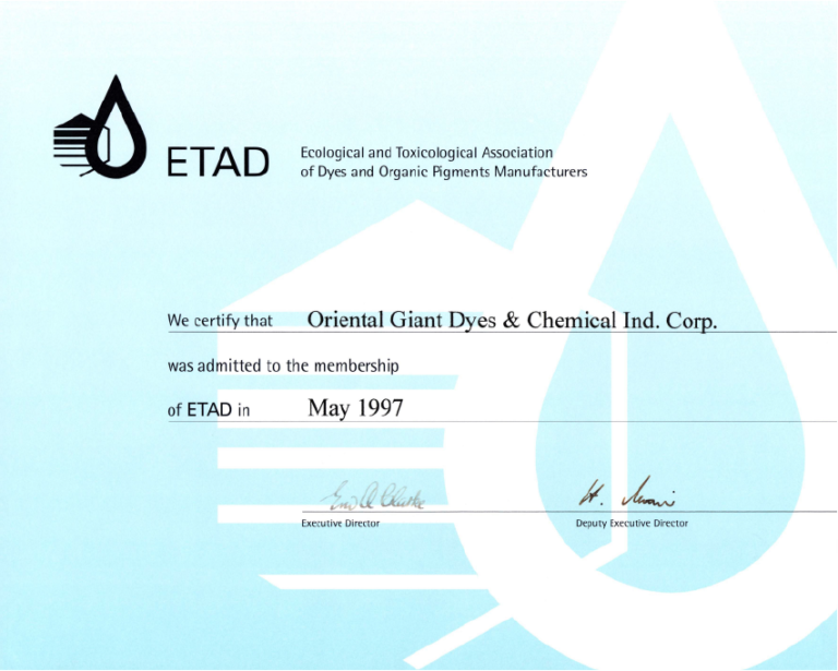 ETAD | Oriental Giant Dye & Chemical IND. CORP.